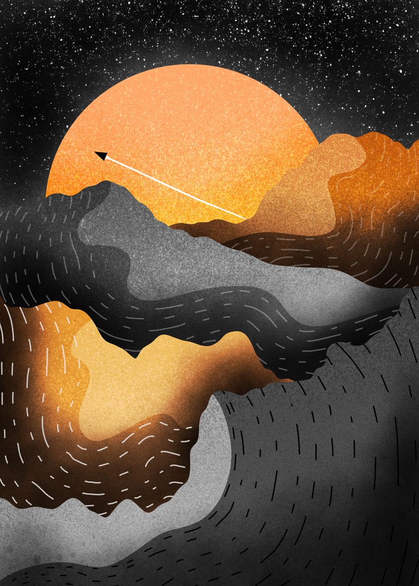 'Giant sun lands' Poster, picture, metal print, paint by Steve Wade ...