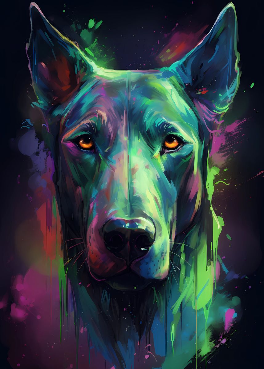 'Great Dane Dog Cool' Poster, picture, metal print, paint by Enchanted ...