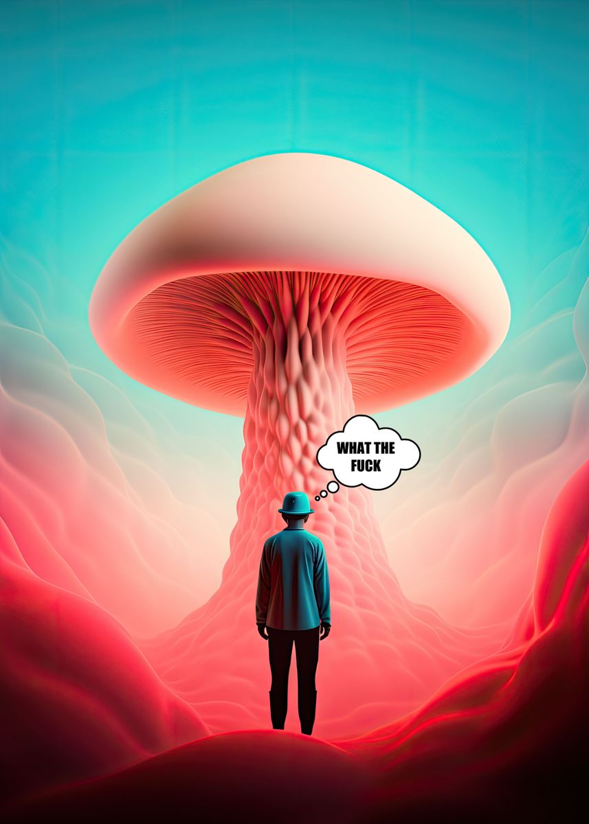 'Trippy World of Mushroom' Poster, picture, metal print, paint by ...