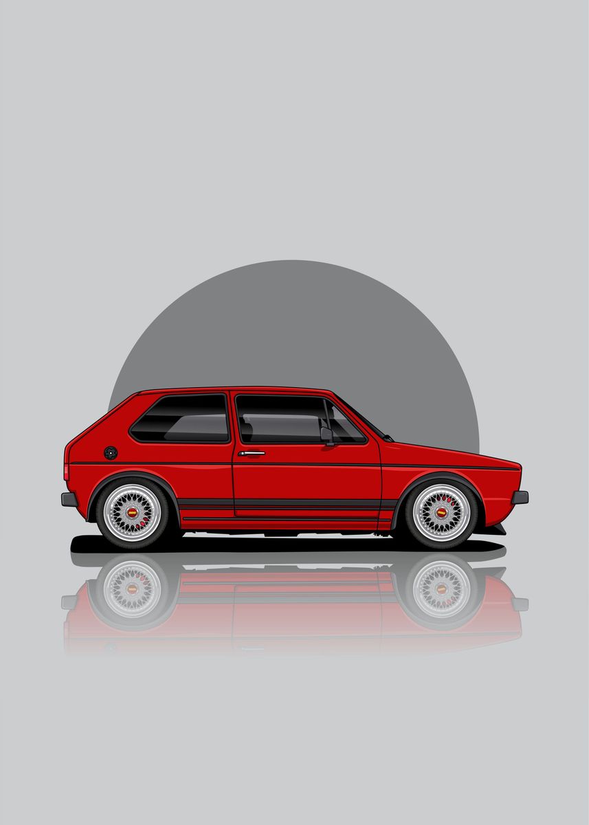 'Art Volkswagen Golf Mk1' Poster by Dodi Firdaus | Displate