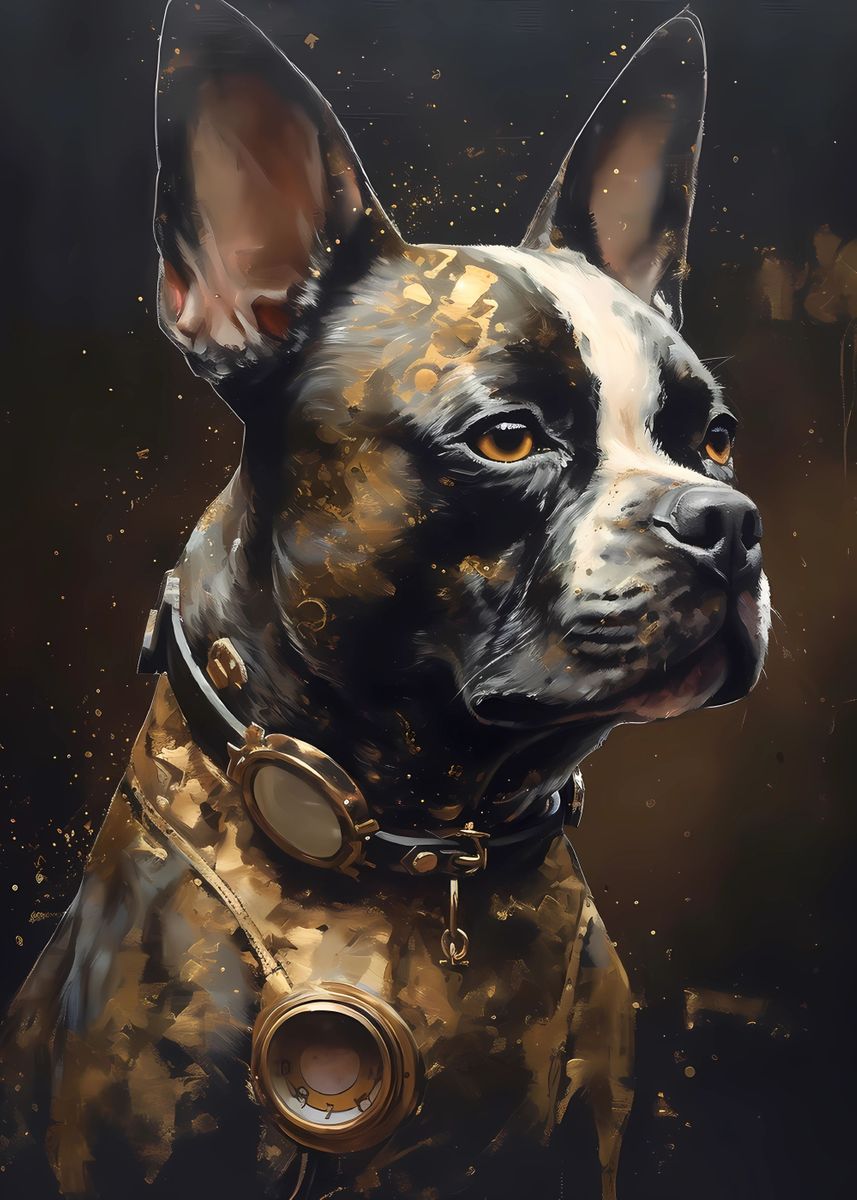 'Boston Terrier Dog Hip' Poster, picture, metal print, paint by Sasha ...