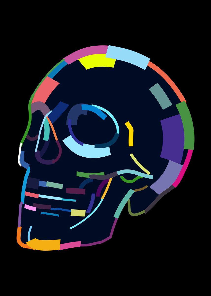 'Abstract human skull' Poster, picture, metal print, paint by Le Duc ...