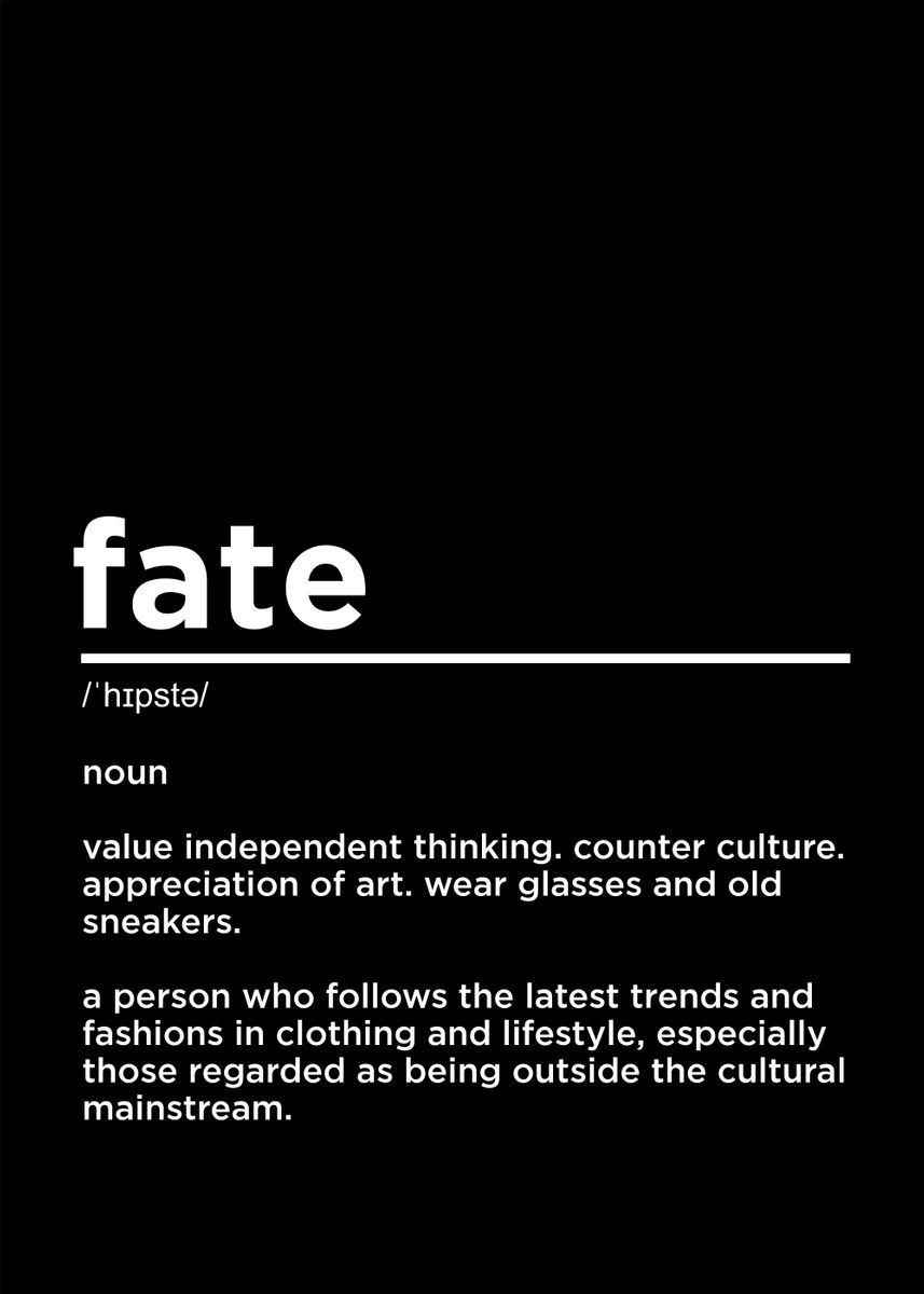 'fate funny definition' Poster, picture, metal print, paint by Lowpoly ...