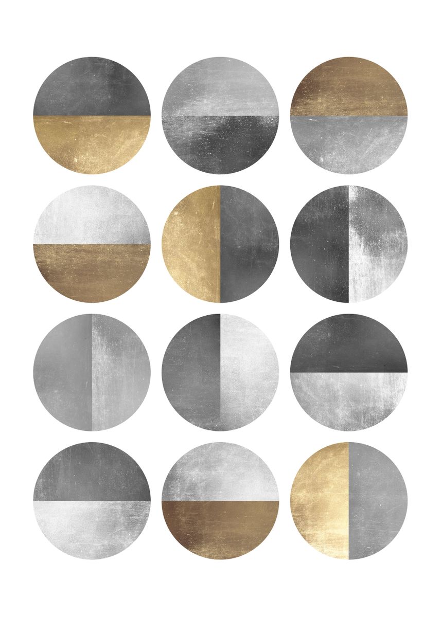 'Metal and gold art D' Poster, picture, metal print, paint by Vitor ...