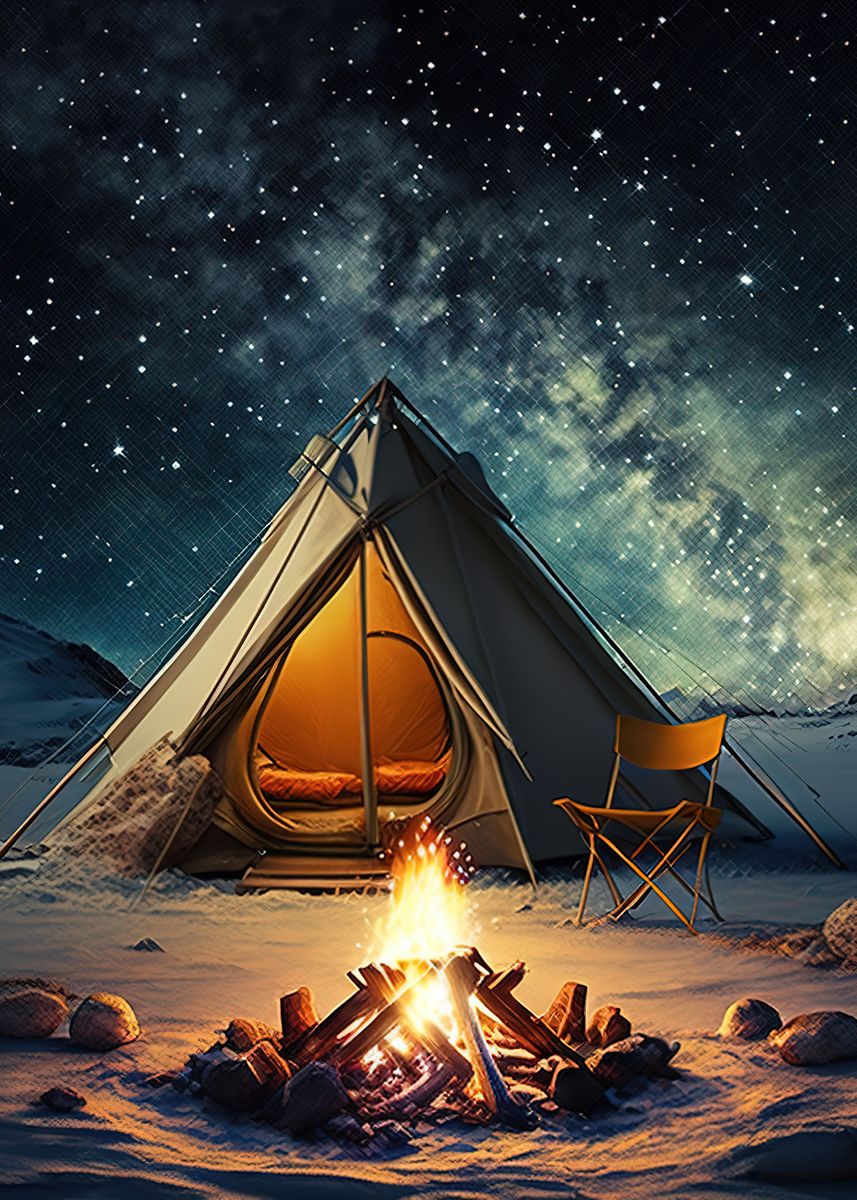 'evening tent' Poster, picture, metal print, paint by Elysia | Displate