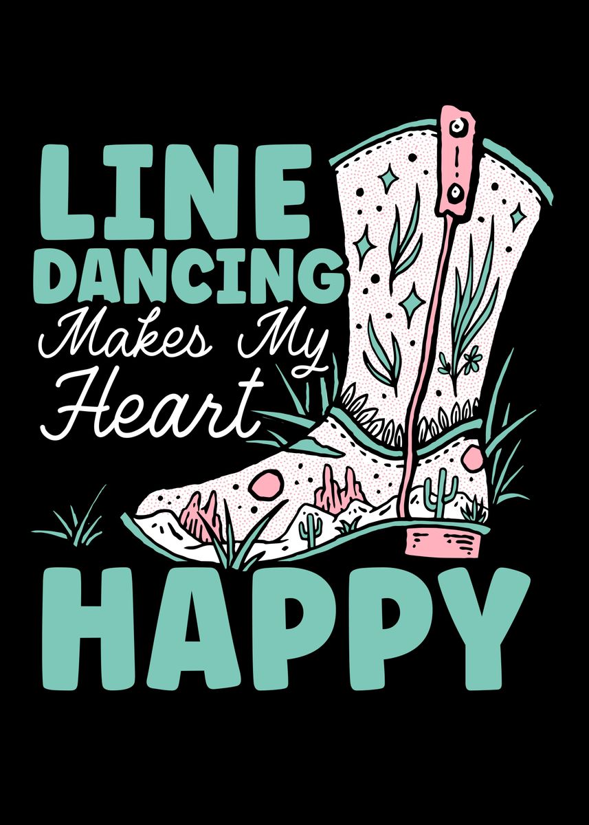 'Line Dancing' Poster, picture, metal print, paint by NAO | Displate