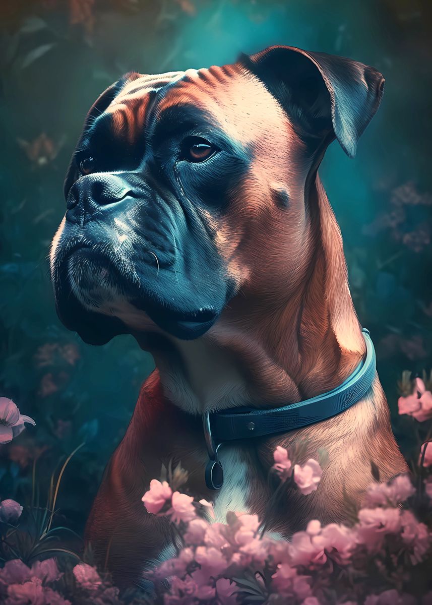 'Boxer Dog Spellbound' Poster, picture, metal print, paint by Jamorian ...