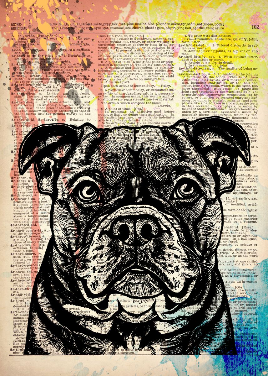 'American Bully dog art' Poster, picture, metal print, paint by Art ...