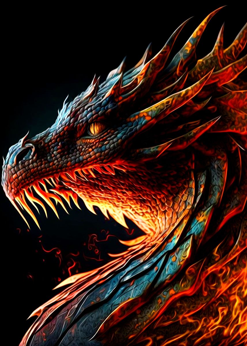 'Dragon' Poster, picture, metal print, paint by tona Billi | Displate