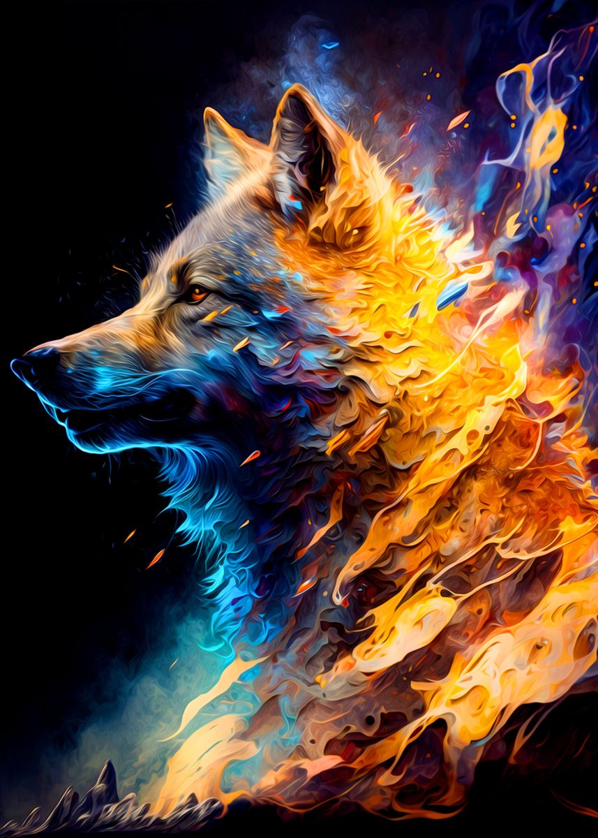 'Wolf' Poster by Tiker Arts | Displate