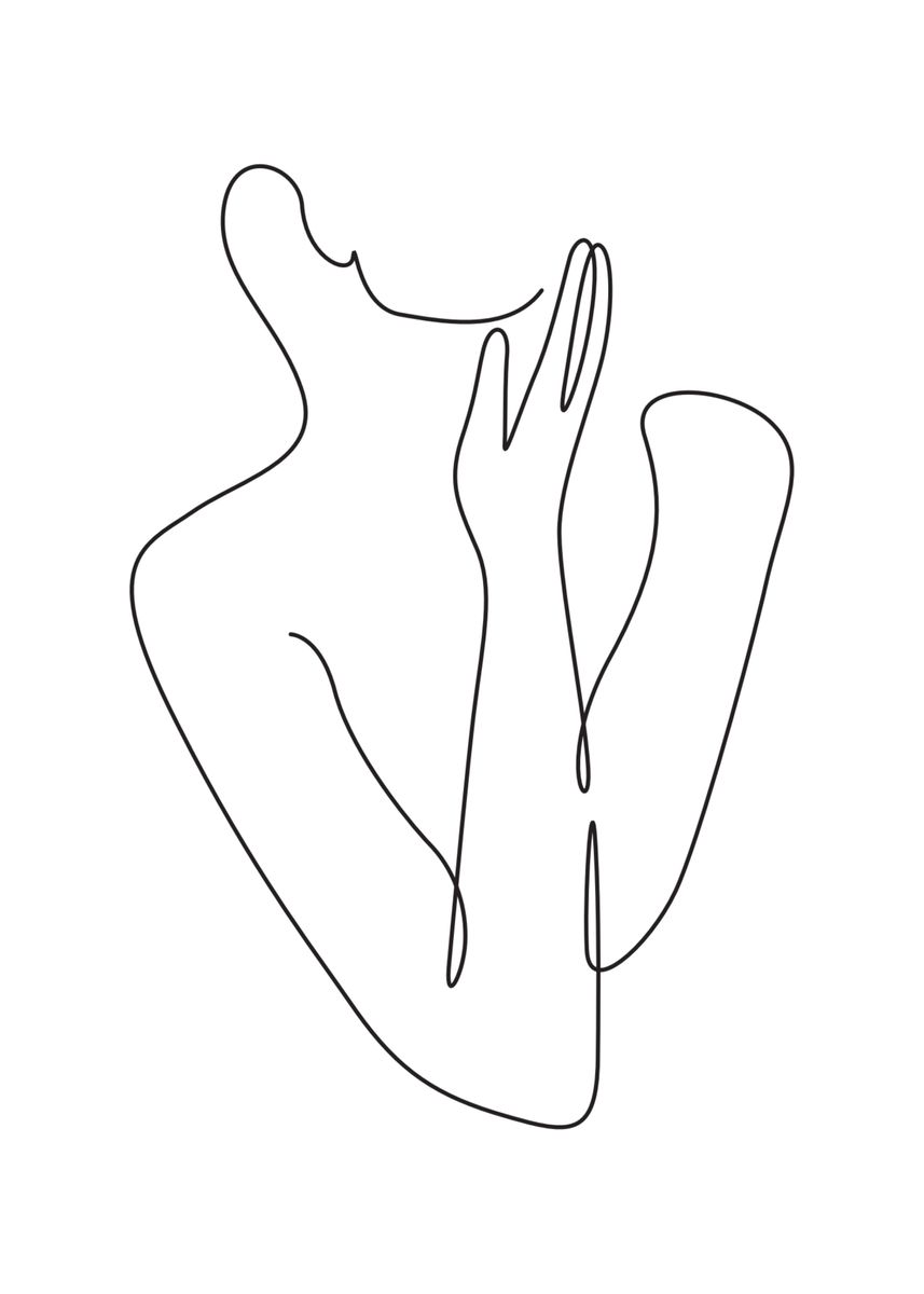 'One Line Art Woman' Poster, picture, metal print, paint by Color My ...