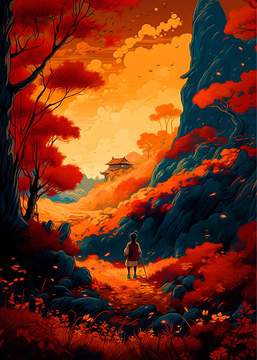 'Anime Landscape' Poster by Renko Anmie | Displate