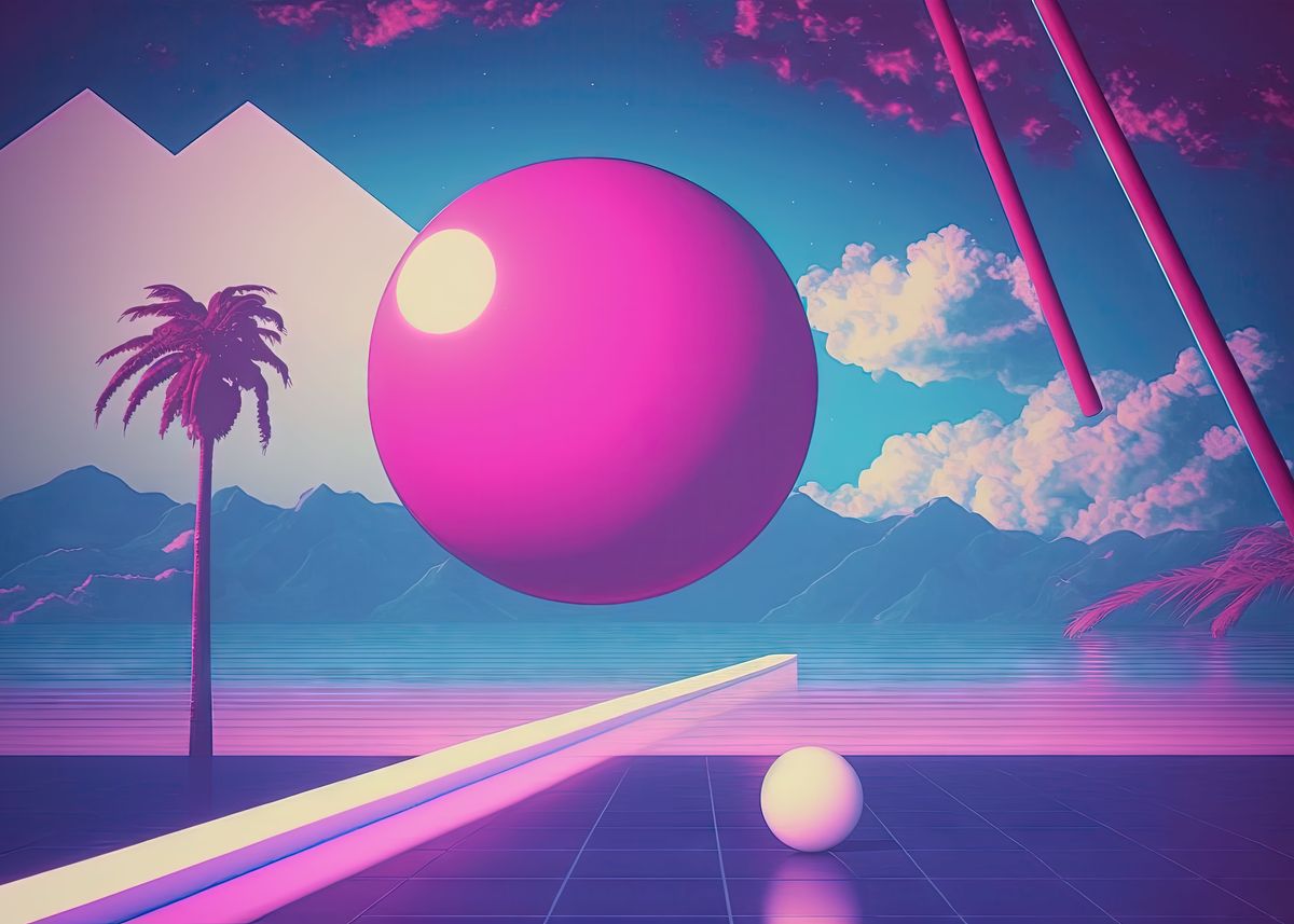 'A Vaporwave 80s Tribute' Poster by MulletMonkey | Displate