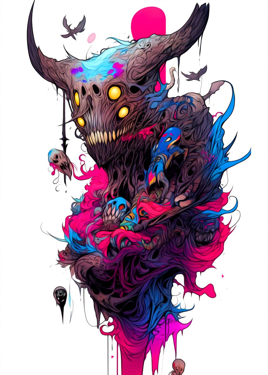 'Colorful Monster' Poster, picture, metal print, paint by nhatsk min ...
