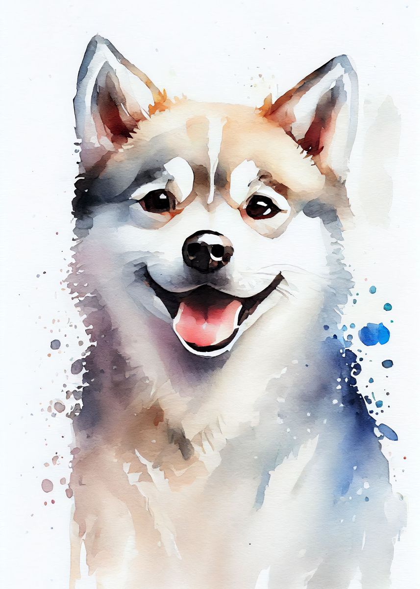 'Husky Cute Dog' Poster by DecoyDesign | Displate