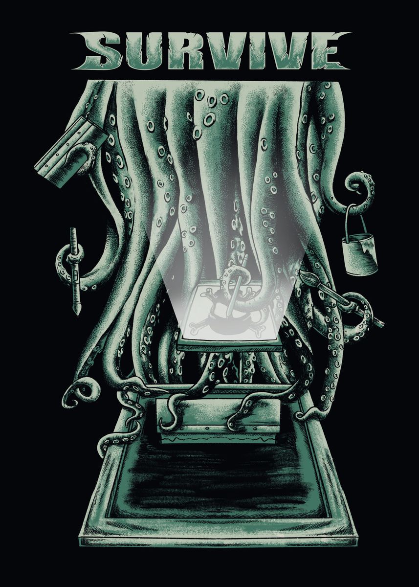 'SURVIVE' Poster, picture, metal print, paint by masn | Displate