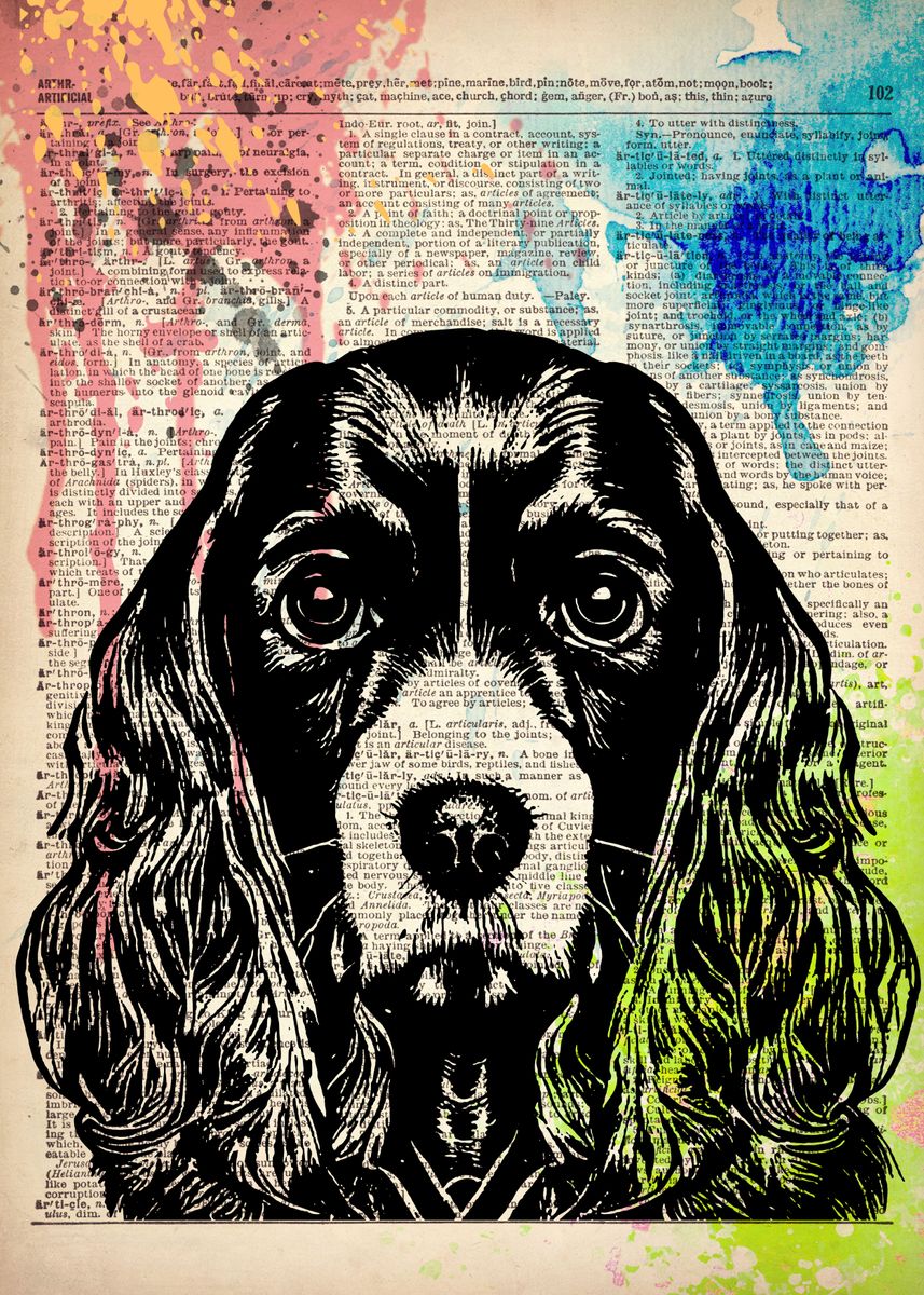 'English Cocker Spaniel dog' Poster, picture, metal print, paint by Art ...