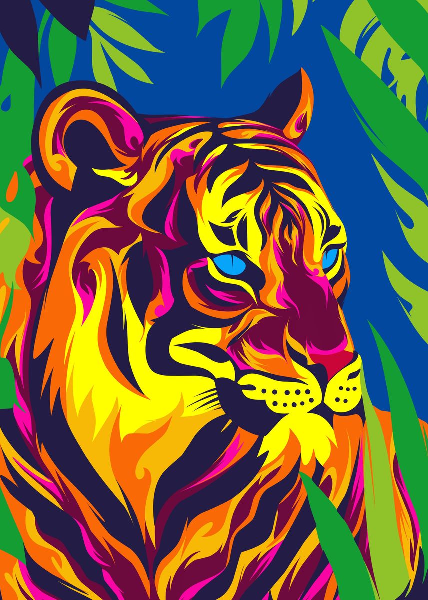 'animal tiger art' Poster, picture, metal print, paint by Mshel Tyan ...