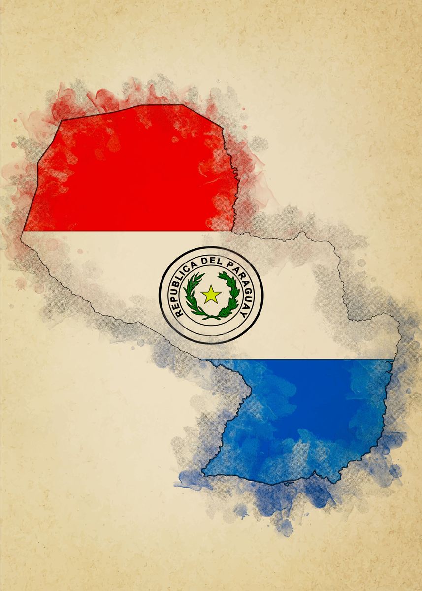 'Paraguay' Poster, picture, metal print, paint by Eli Cassin | Displate