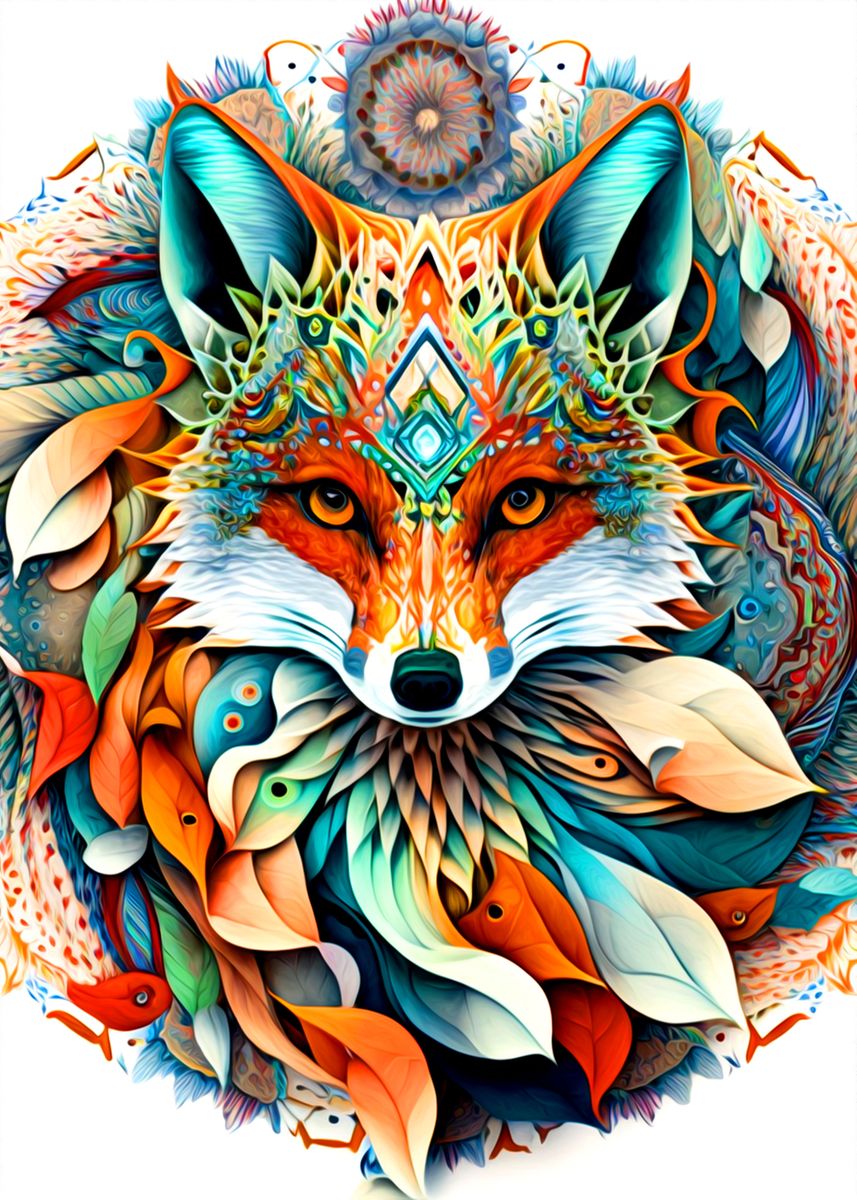 'Colorful Fox' Poster by Annie Mcman | Displate
