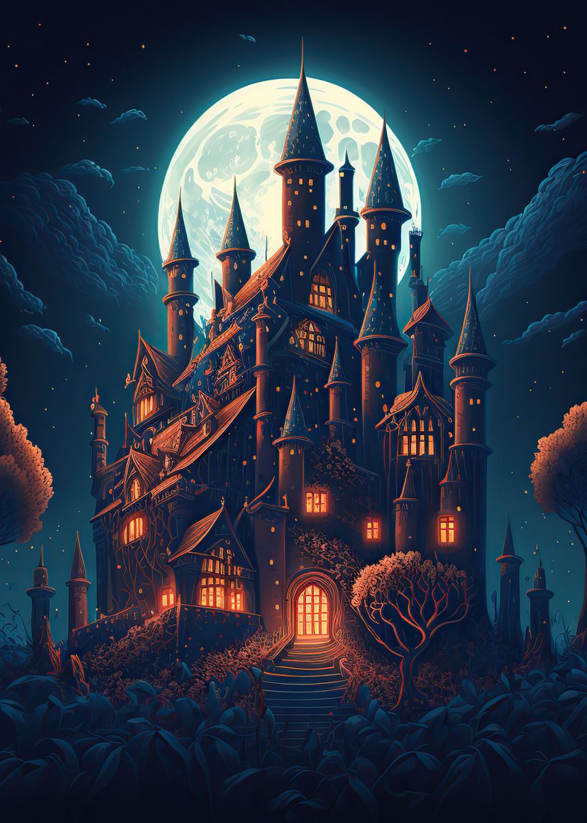 'Castle Landscape' Poster, picture, metal print, paint by Yannis Denton ...