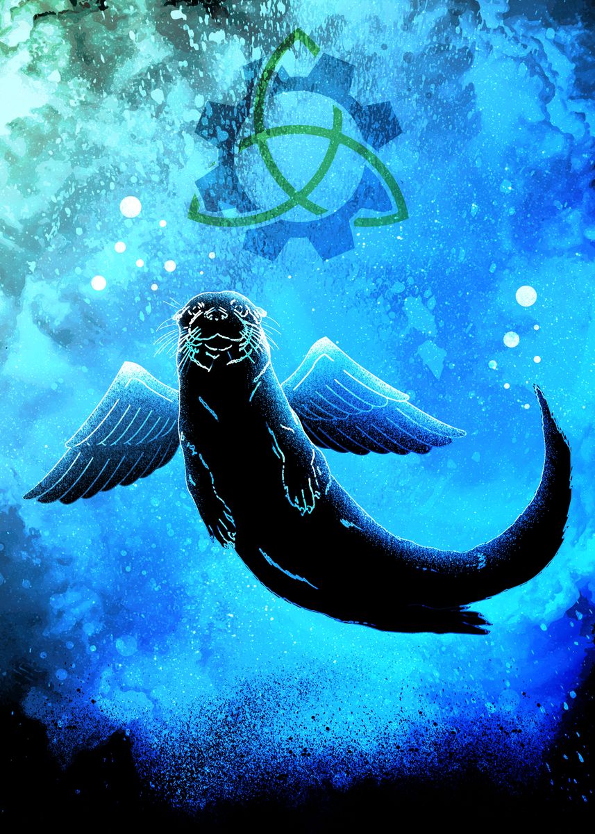 'Soul of the Angel Otter' Poster, picture, metal print, paint by Donnie ...