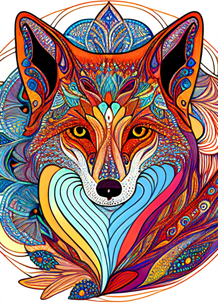 'Colorful Fox' Poster by Annie Mcman | Displate