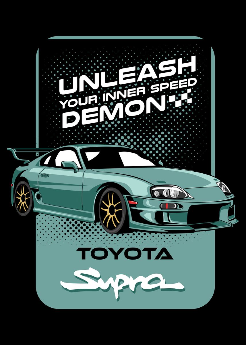 'Supra MK4 Car' Poster, picture, metal print, paint by Mikhaila Poster ...