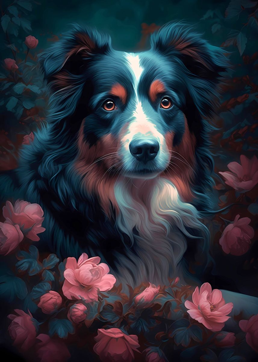 'Australian Shepherd Dog' Poster by Jamorian Morales | Displate