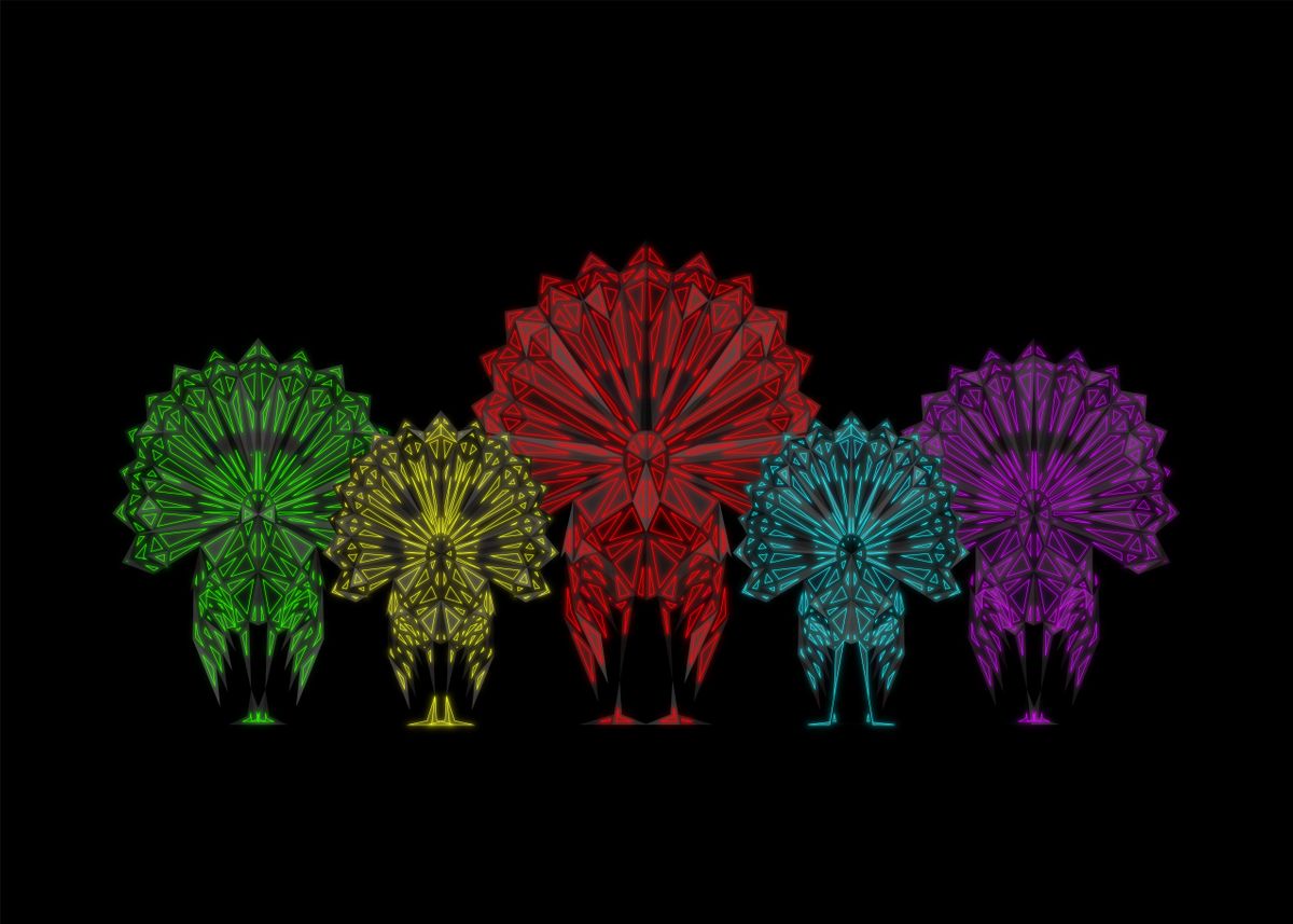 'Turkeys Lowpoly Neon' Poster by Evanz Tampubolon | Displate