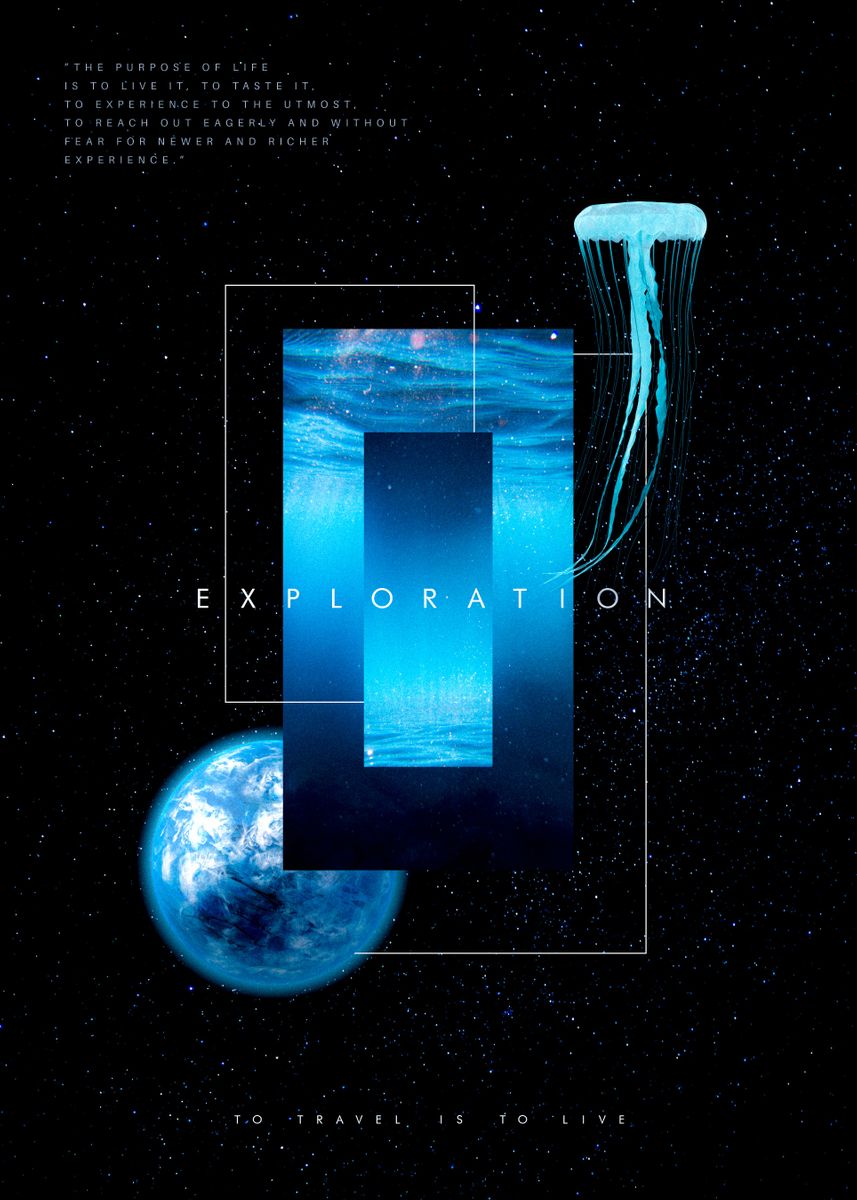 'Explore Space And Ocean' Poster, picture, metal print, paint by Jon ...