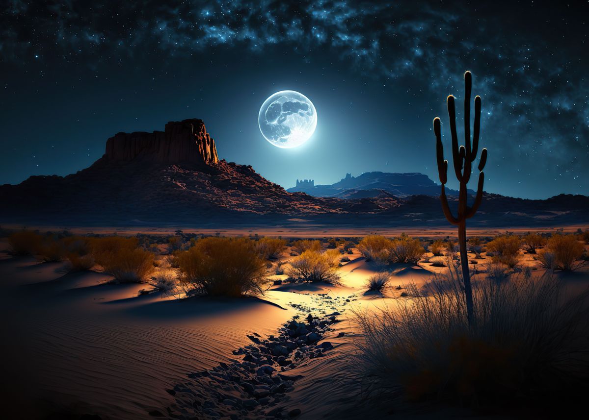 'Landscape the moon' Poster by Ana Calvert | Displate