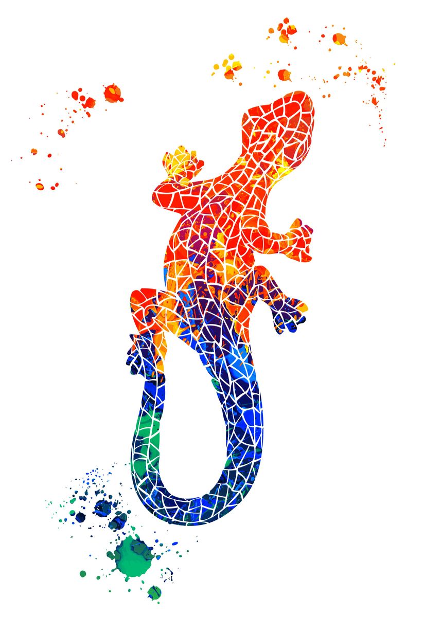 'Lizard' Poster, picture, metal print, paint by Morgan Moorhead | Displate