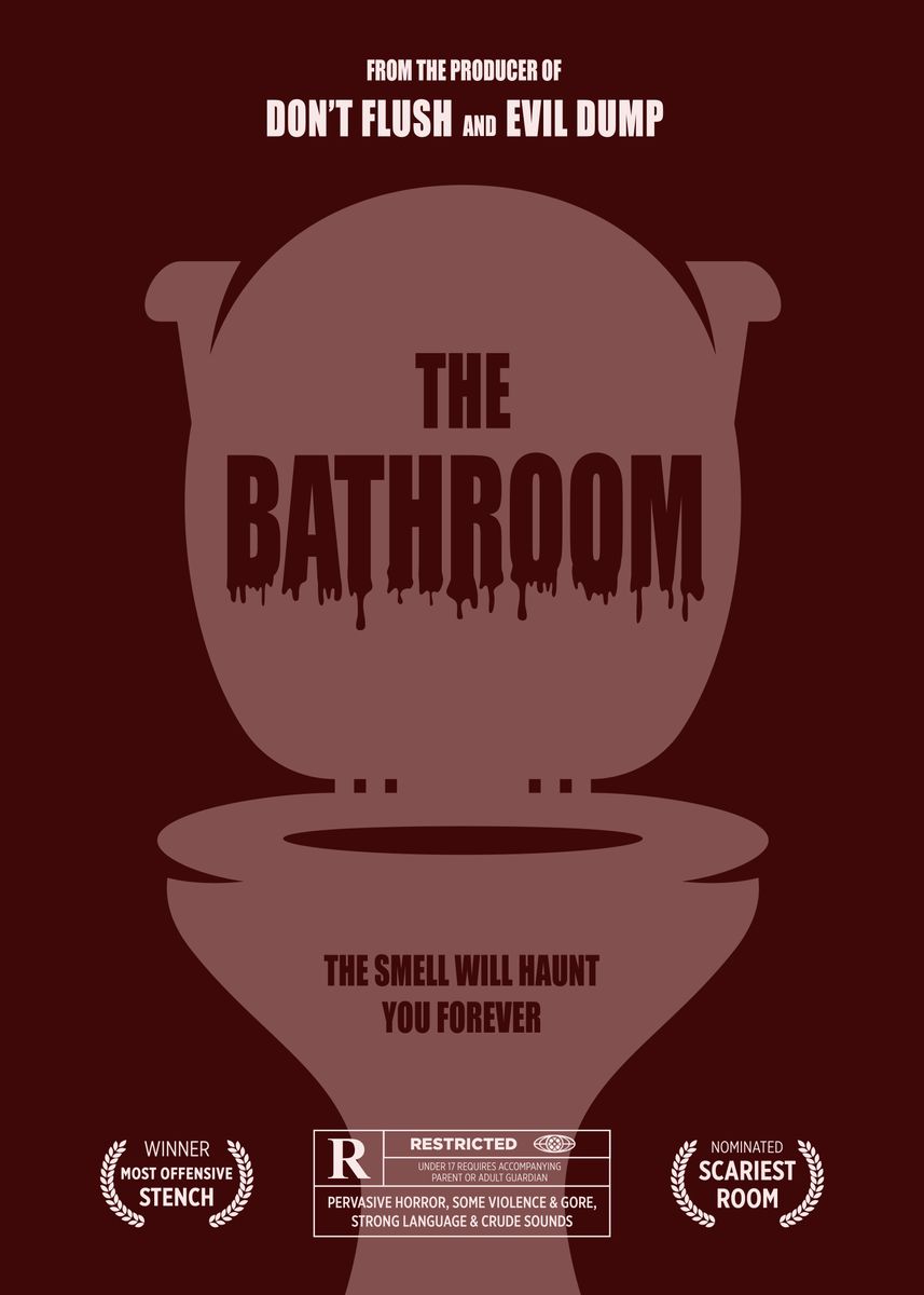 'The Bathroom Funny Horror' Poster, picture, metal print, paint by ...