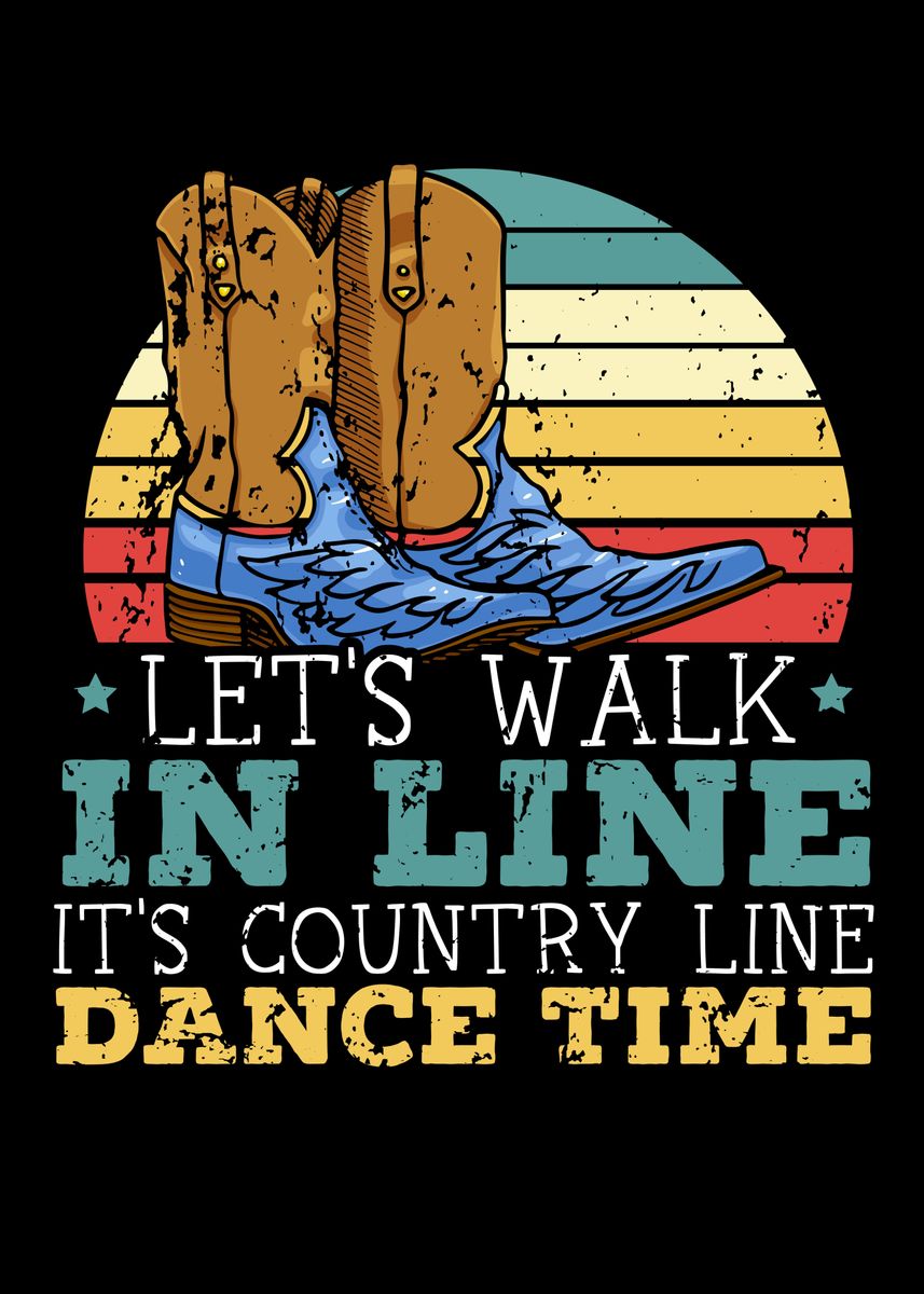 'Line Dancing' Poster, picture, metal print, paint by NAO | Displate