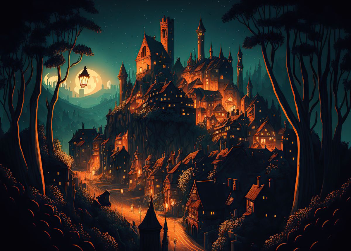 'Castle Landscape' Poster by Yannis Denton | Displate