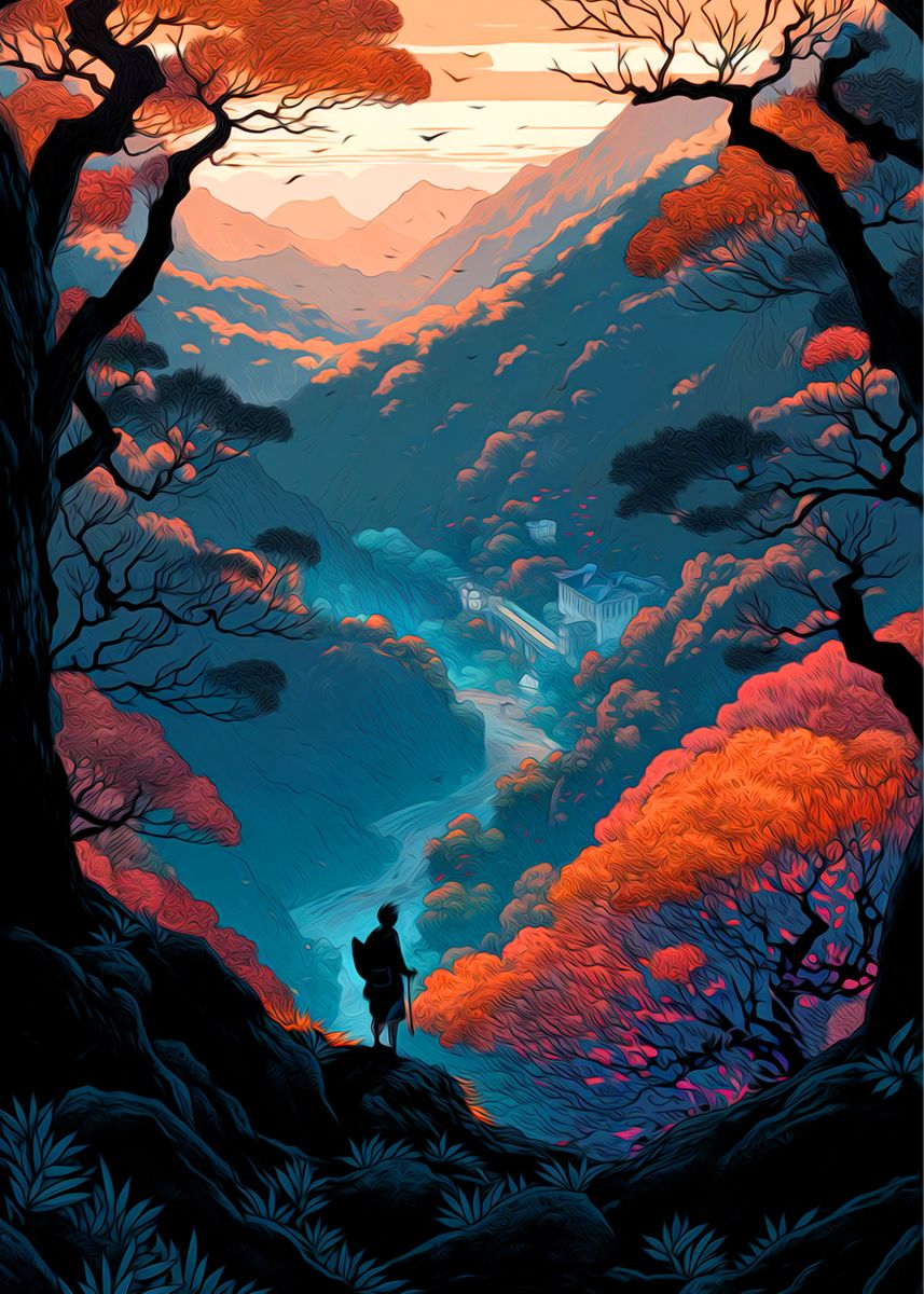 'Anime Landscape' Poster, picture, metal print, paint by Renko Anmie ...