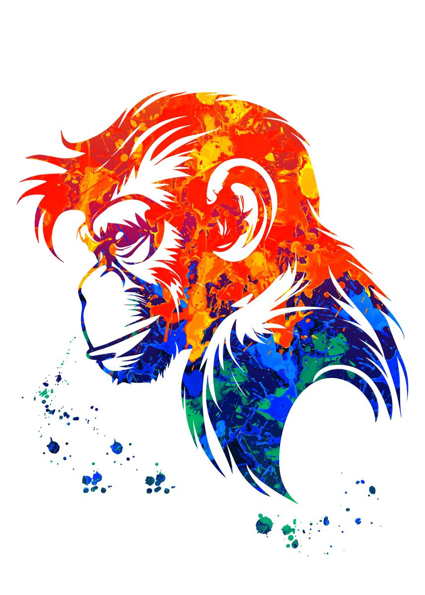 'Monkey' Poster, picture, metal print, paint by Morgan Moorhead | Displate