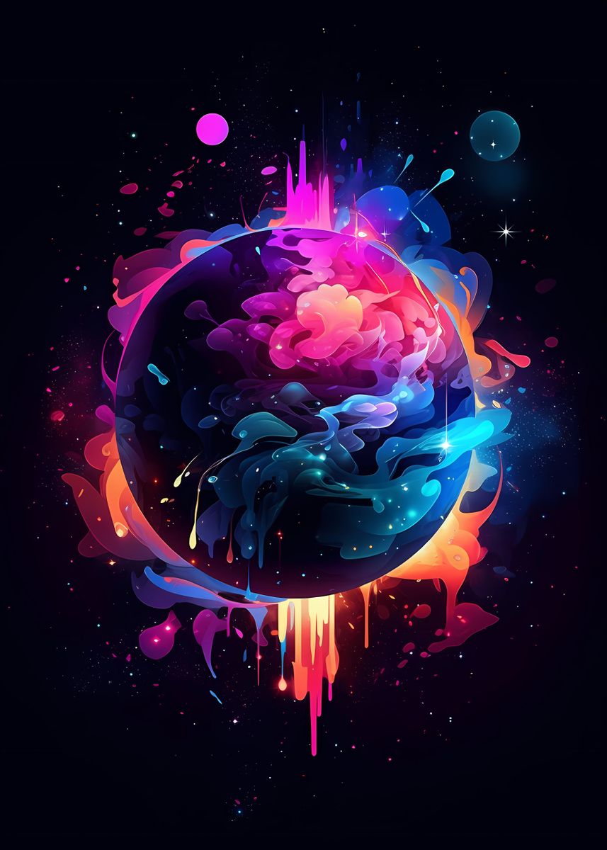 'Psychedelic Planet' Poster, picture, metal print, paint by WITS ...