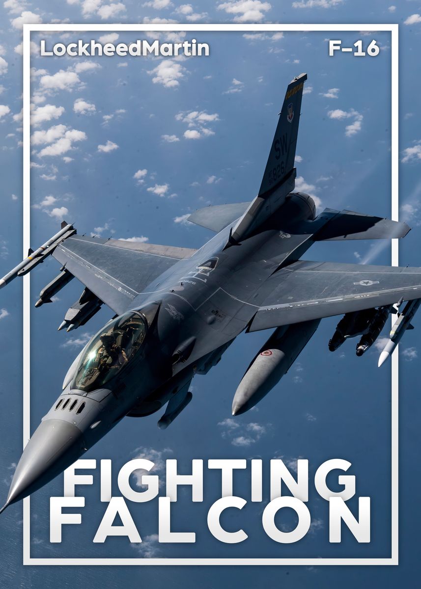 'F16 Fighting Falcon' Poster, picture, metal print, paint by AirCraft ...