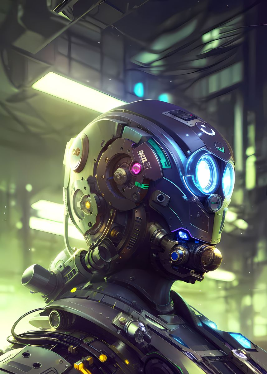 'Mechanical Assassin Cyborg' Poster, picture, metal print, paint by ...