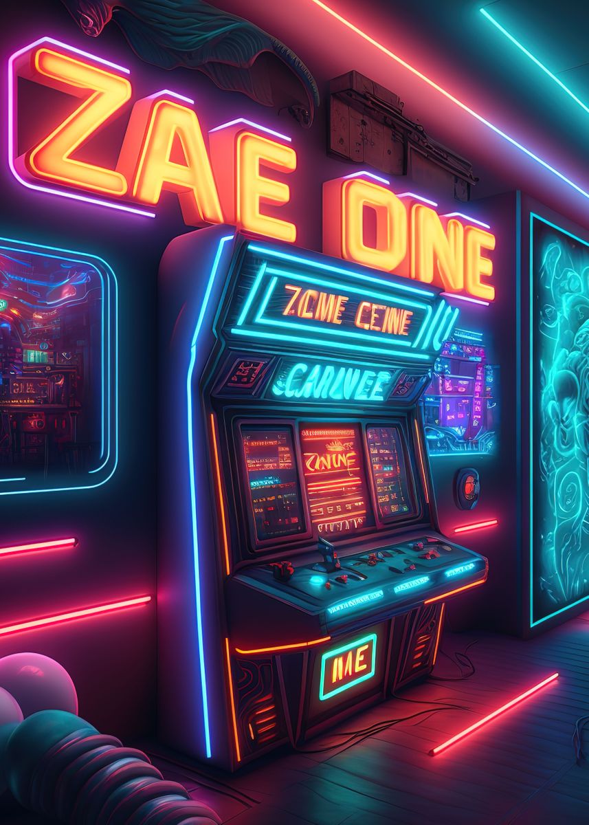 'gaming neon art' Poster by Jena | Displate