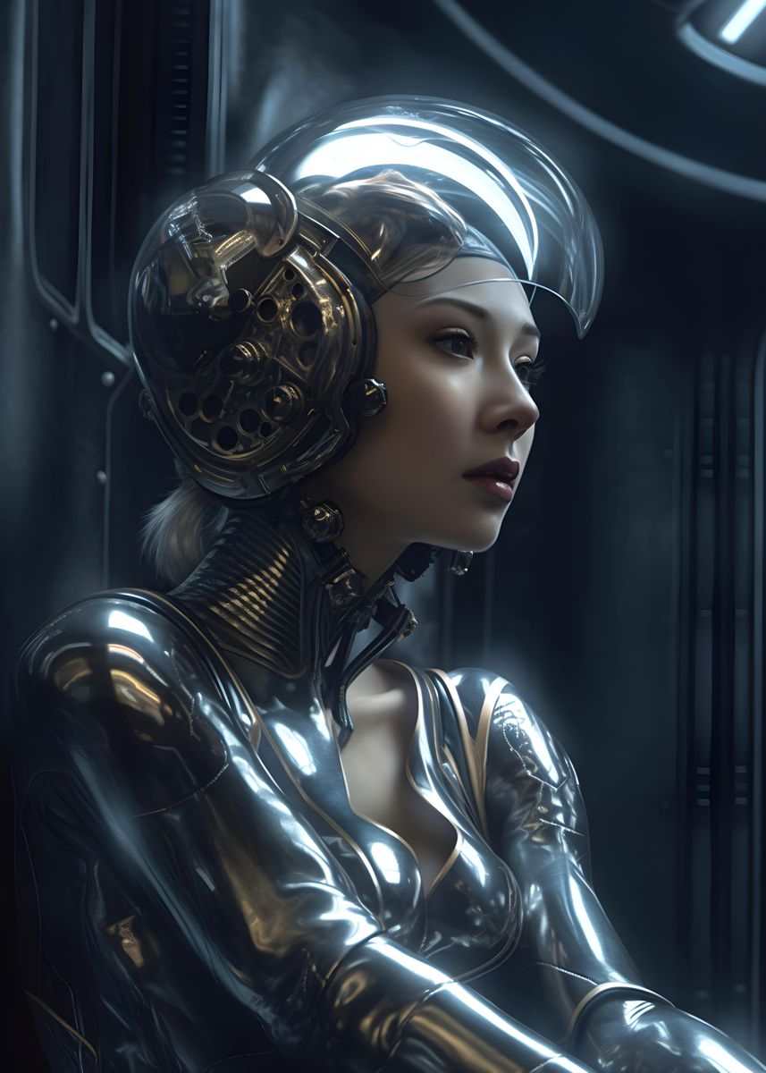 'Futuristic Women' Poster, picture, metal print, paint by IceyDT | Displate