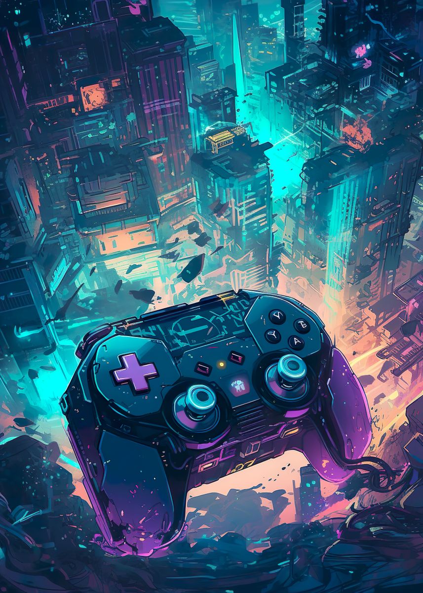 'Gaming Controller' Poster, picture, metal print, paint by ...