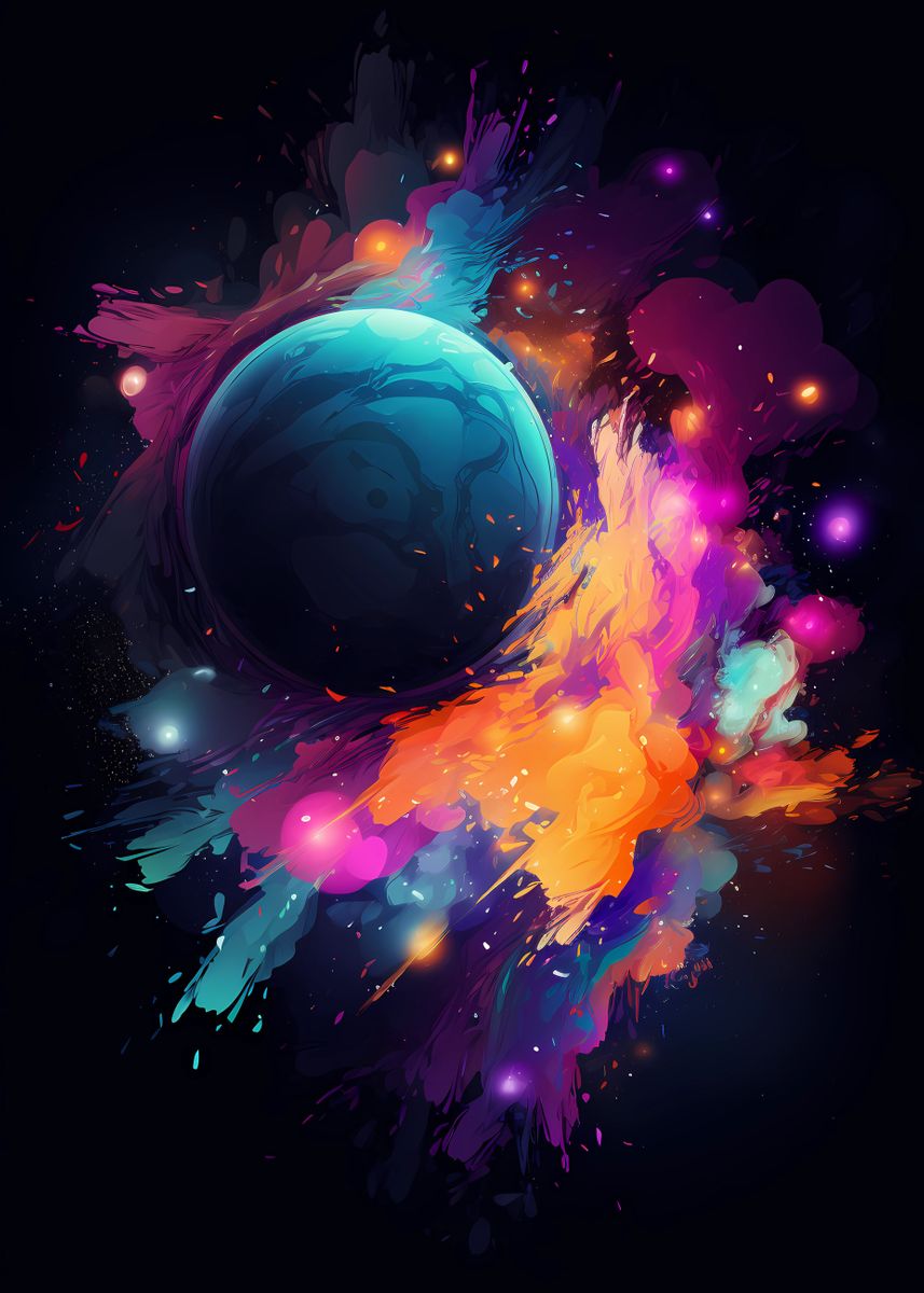 'Psychedelic Planets' Poster, picture, metal print, paint by WITS ...