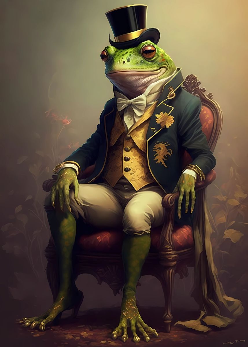 'Frog Enchanted universe' Poster, picture, metal print, paint by ...