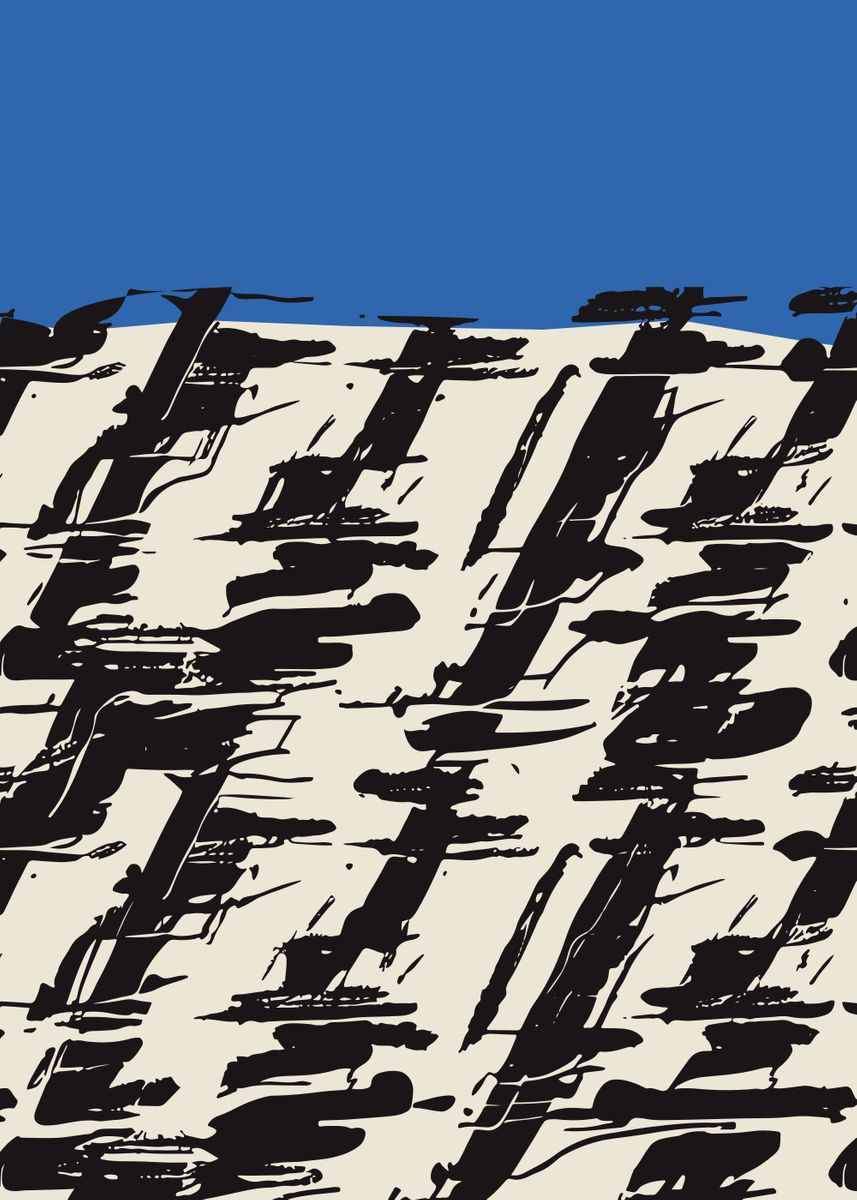 'Mid Century Modern Blue' Poster by HyggeStudio | Displate