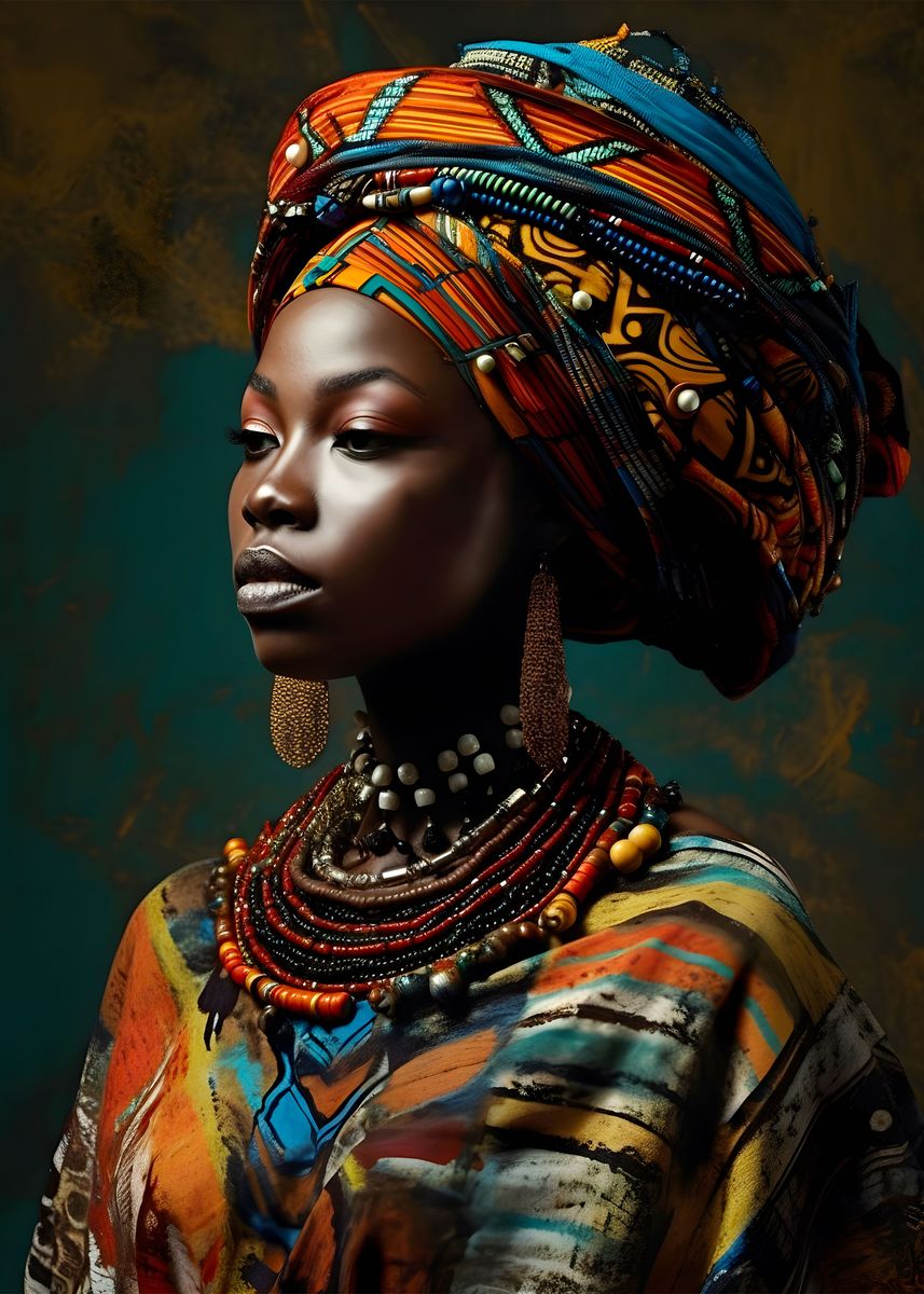 'African Queen' Poster, picture, metal print, paint by helveola | Displate
