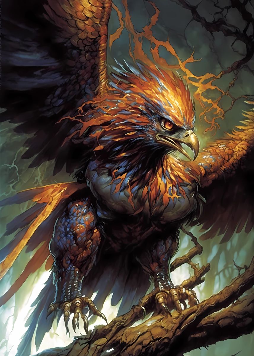 'Phoenix Bird Pretty' Poster, picture, metal print, paint by Calia ...