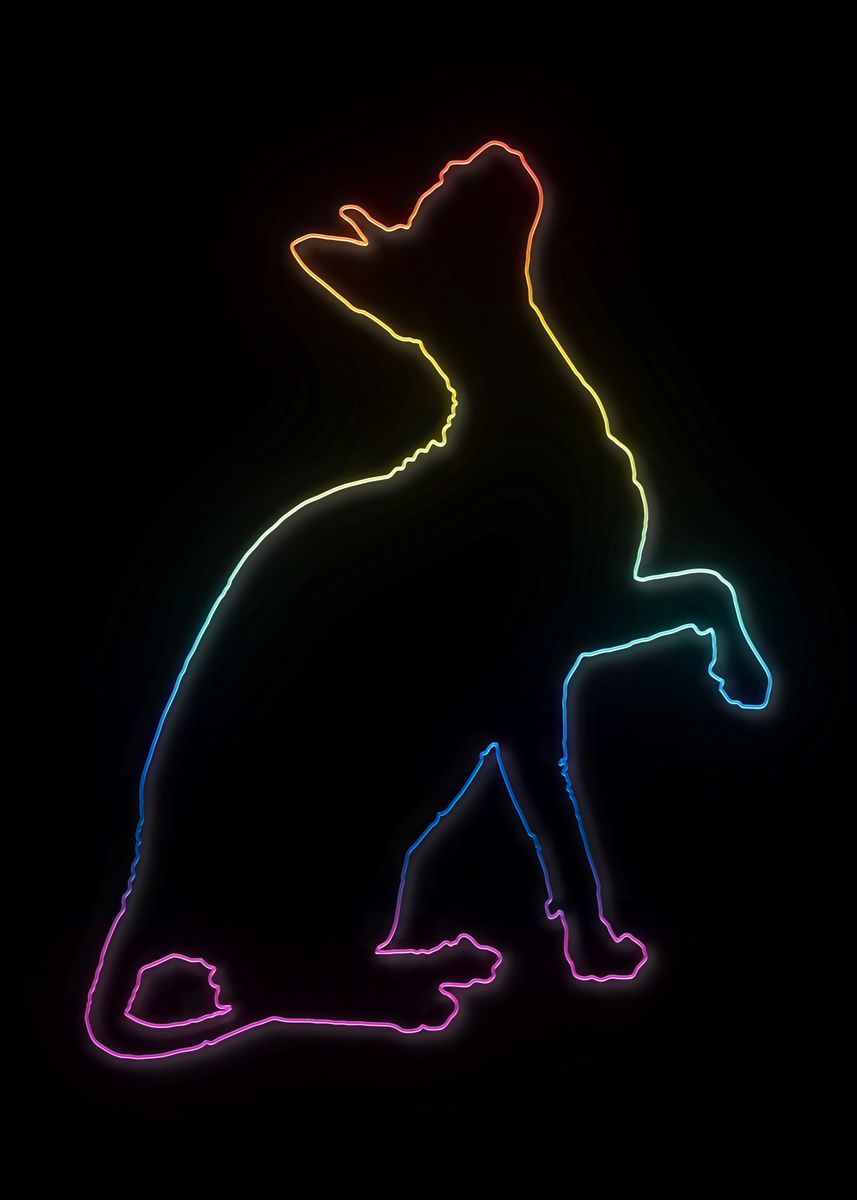 'Neon Sphynx Cat' Poster, picture, metal print, paint by Anderson Felix ...